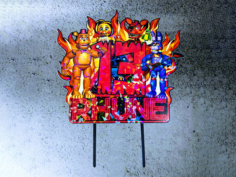 Personalised 3D Printed Five Nights at Freddy’s Cake Topper - Ideal fo ...