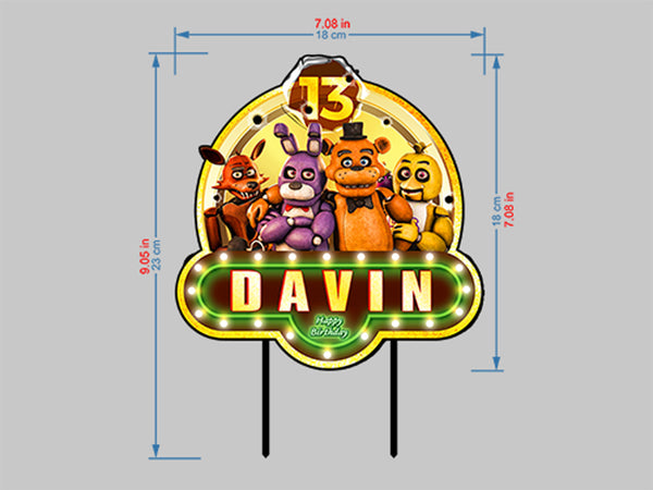 Personalised 3D Printed Five Nights at Freddy’s Cake Topper - Ideal fo ...