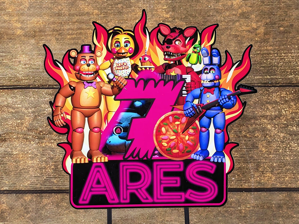 Personalised 3D Printed Five Nights at Freddy’s Cake Topper - Ideal fo ...