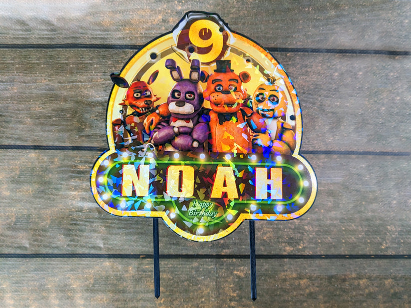 Personalised 3D Printed Five Nights at Freddy’s Cake Topper - Ideal fo ...