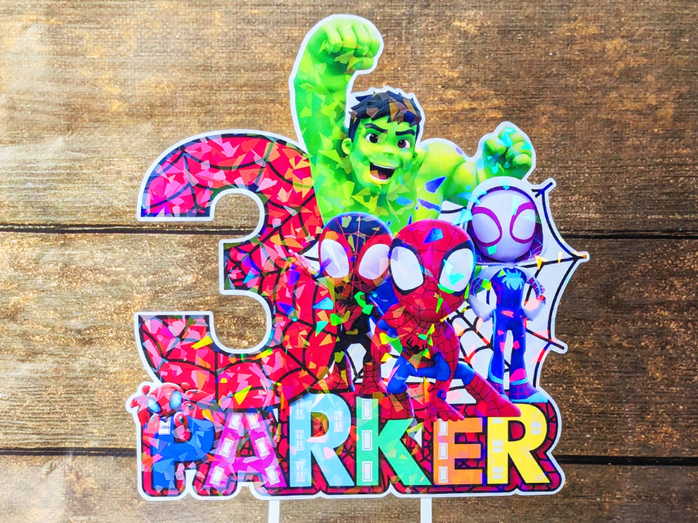 Personalised 3D Printed Spidey Cake Topper - Ideal for Spidey-Themed B ...