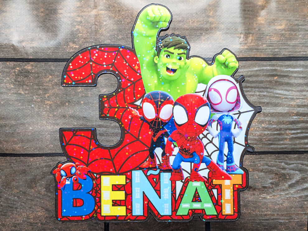 Personalised 3D Printed Spidey Cake Topper - Ideal for Spidey-Themed B ...