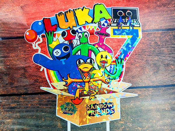 Personalised Rainbow Friends Cake Topper - The Perfect Addition to You ...