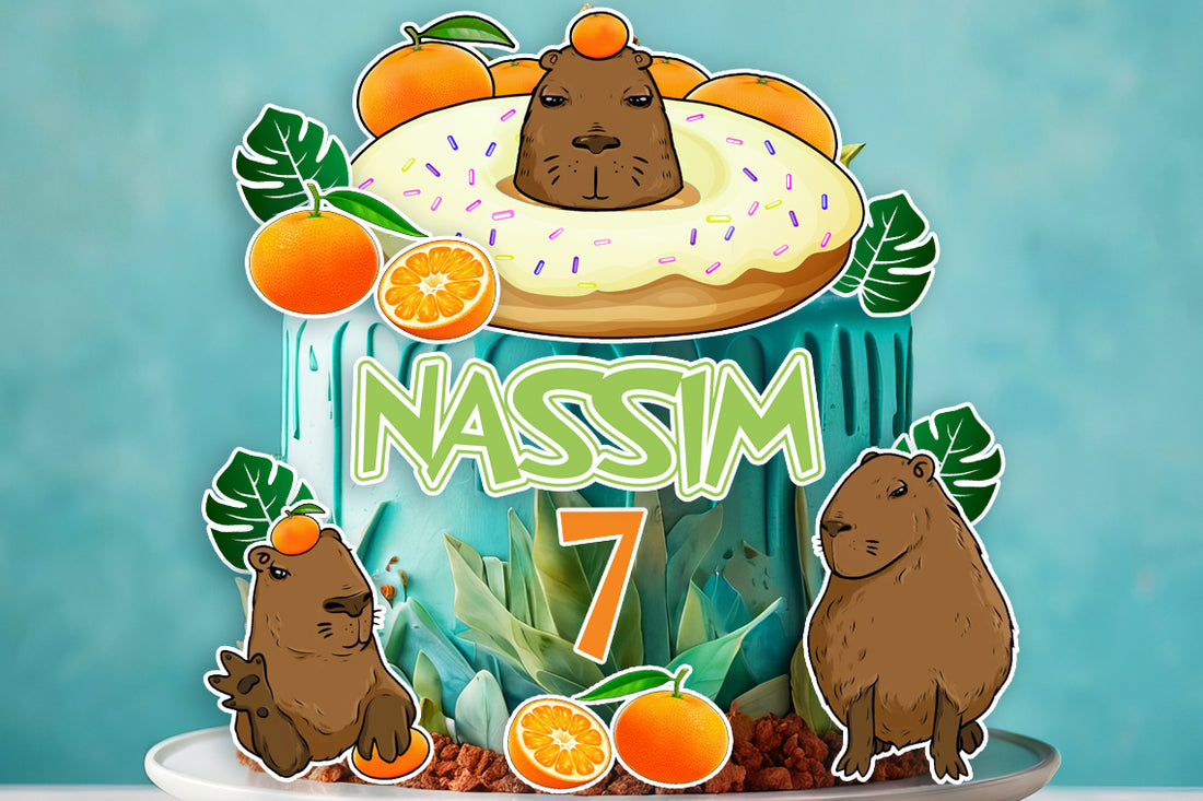 Set of 11 Capybara Edible Cake Toppers - Precut on Wafer Paper, Sugar ...