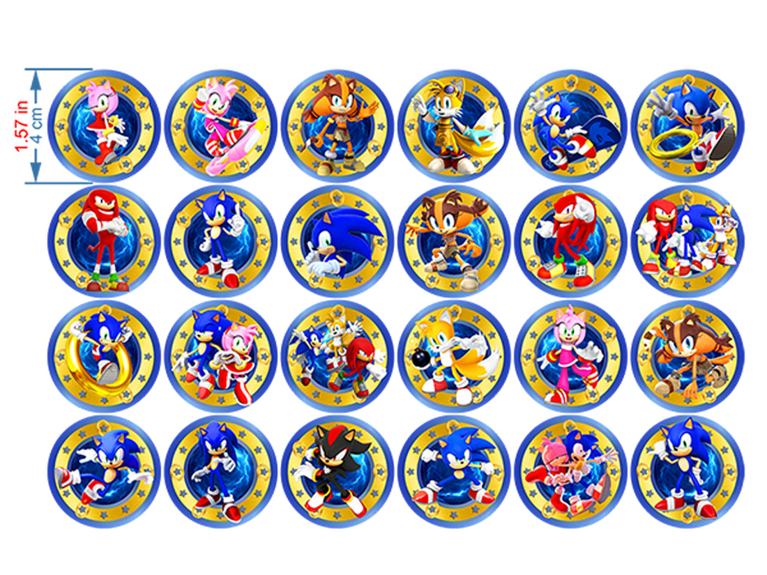 Sonic and Friends Cupcake Toppers - 24 Pre-Cut Pieces on Wafer Paper ...