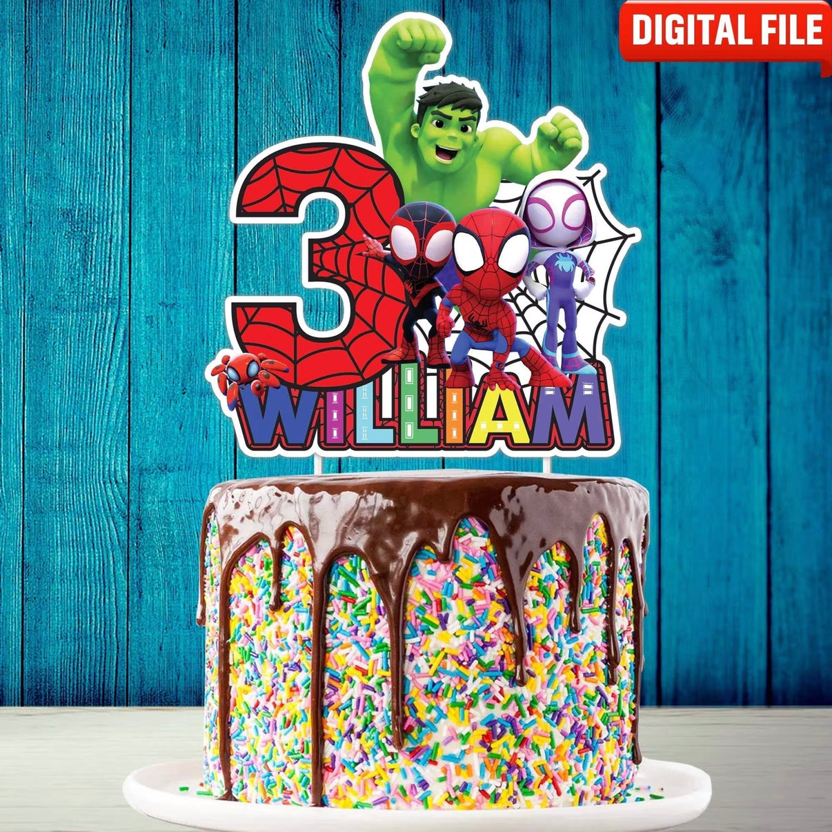 Personalised 3D Printed Spidey Cake Topper - Ideal for Spidey-Themed B ...