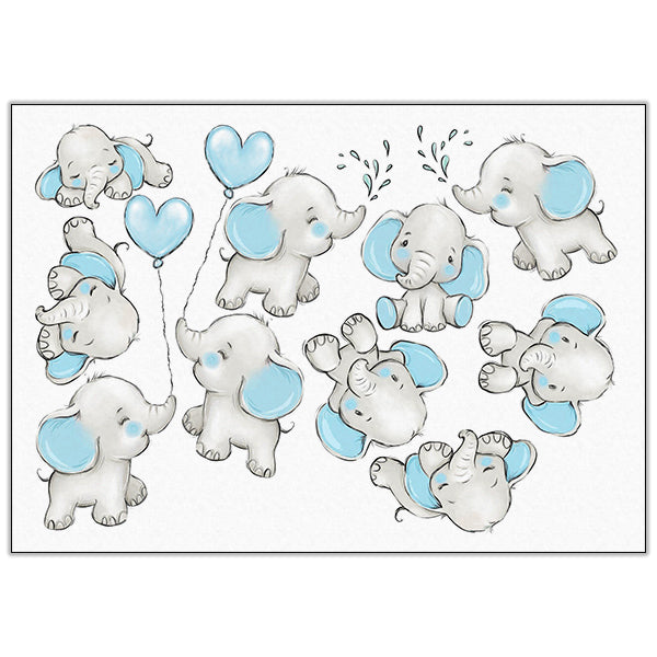 Elephants Collage Edible Cake Topper - Wafer Paper, Sugar Sheet, or Ch ...