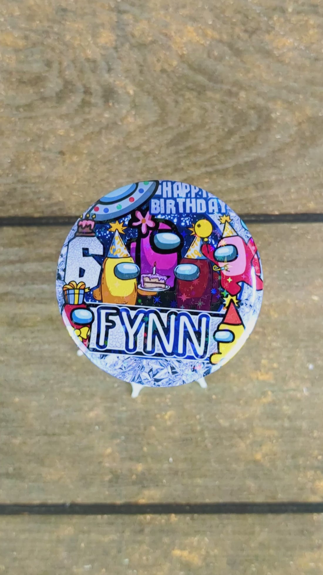 Personalized Among Us Crewmate Birthday Button Badge | Custom Among Us ...