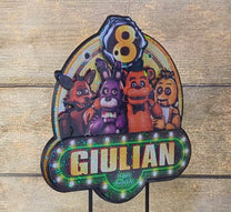 Personalised 3D Printed Five Nights at Freddy’s Cake Topper - Ideal fo ...