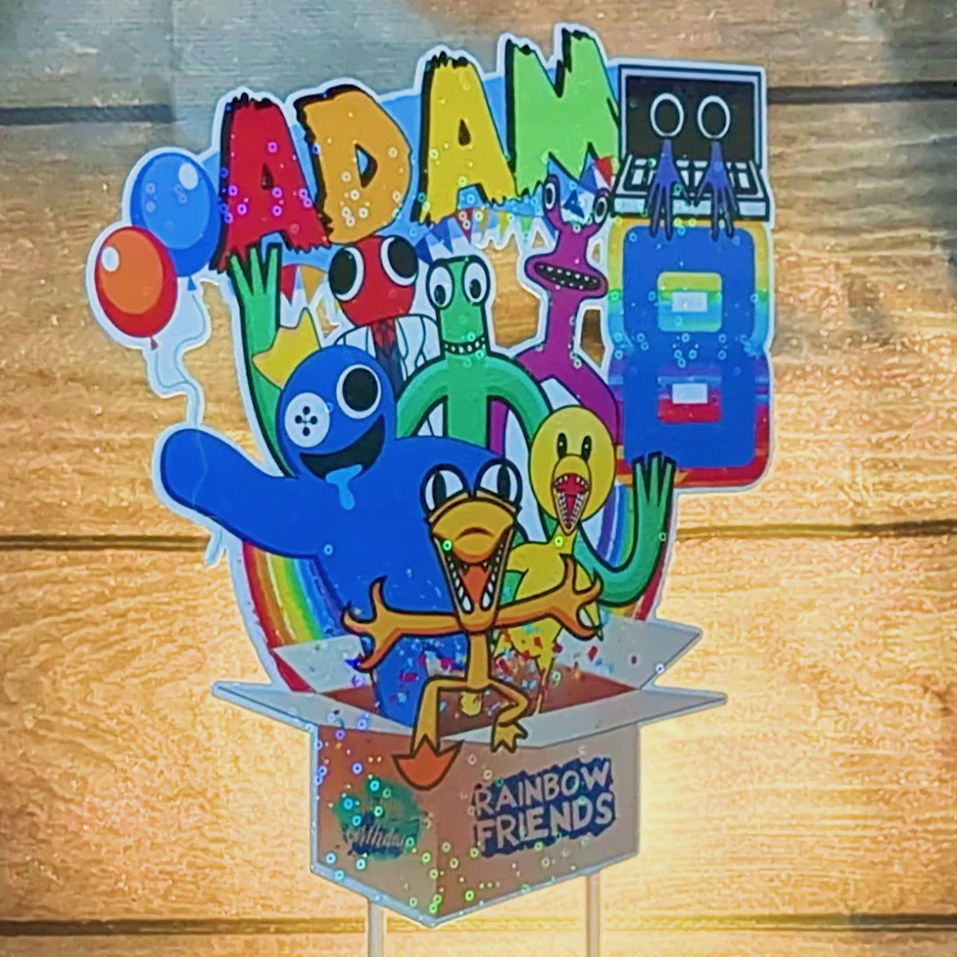 Personalised Rainbow Friends Cake Topper - The Perfect Addition to You ...