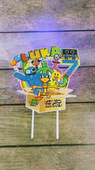 Personalised Rainbow Friends Cake Topper - The Perfect Addition to You ...