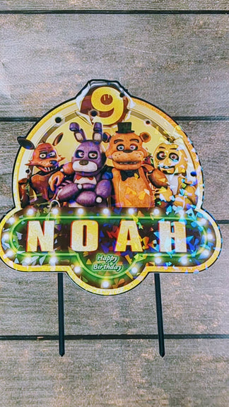 Personalised 3D Printed Five Nights at Freddy’s Cake Topper - Ideal fo ...