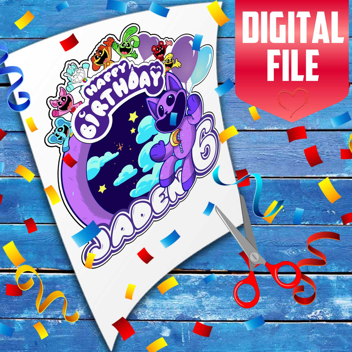 Personalized CatNap Cake Topper - The Perfect Addition to Your CatNap ...