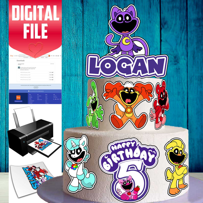 Set of 9 CatNap Edible Cake Toppers - Precut on Wafer Paper, Sugar She ...