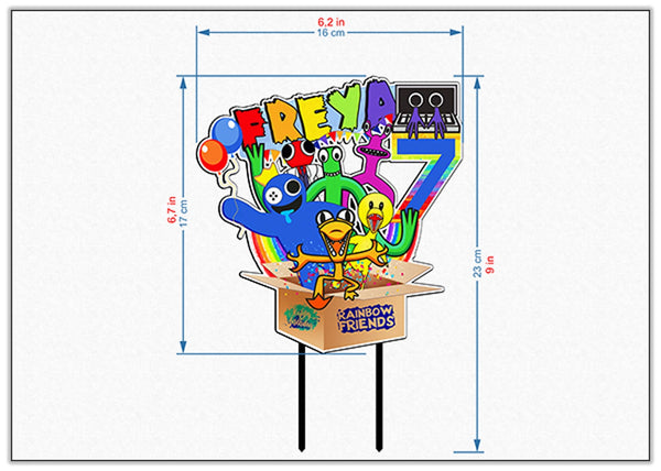 Personalised Rainbow Friends Cake Topper - The Perfect Addition to You ...