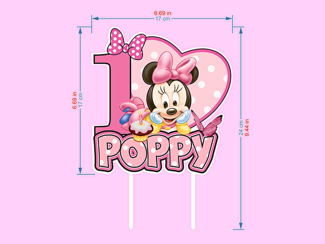 Customized Minnie Mouse Cake Topper - An Ideal Addition for Your Minni ...